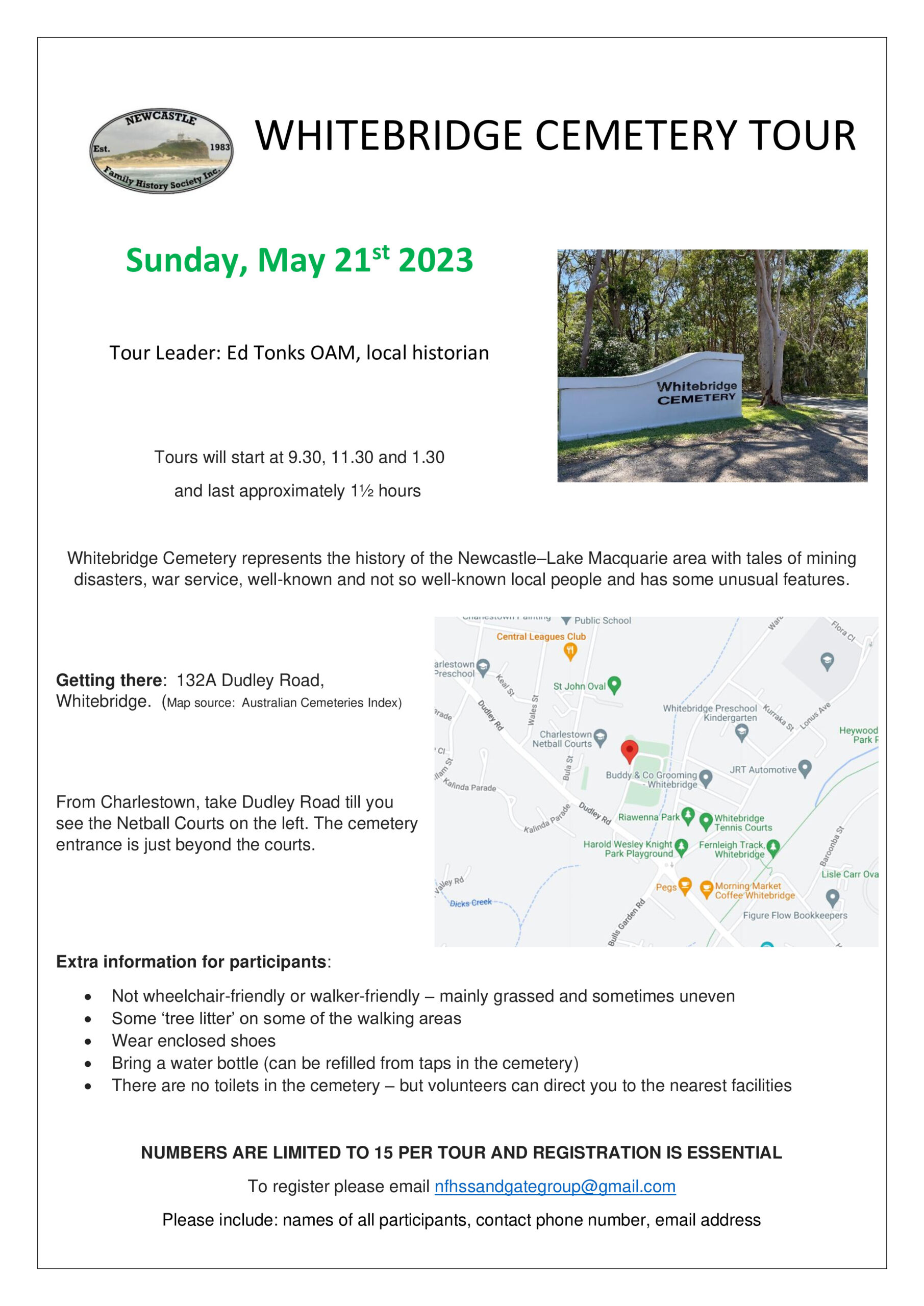 Whitebridge Cemetery Tour Sunday 21 May - Newcastle Family History Society